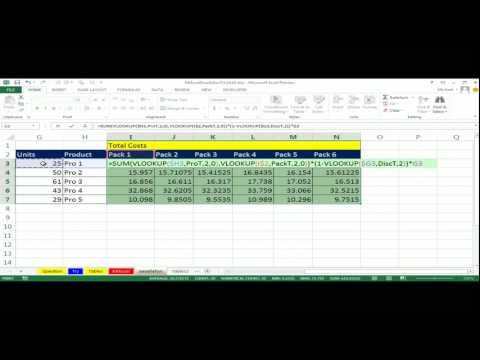 Mr Excel & excelisfun Trick 110: 3 VLOOKUPS Calculate Cost Based on Product, Packaging, Discount