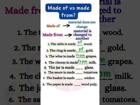 Difference between Made of - Made from | Part 2