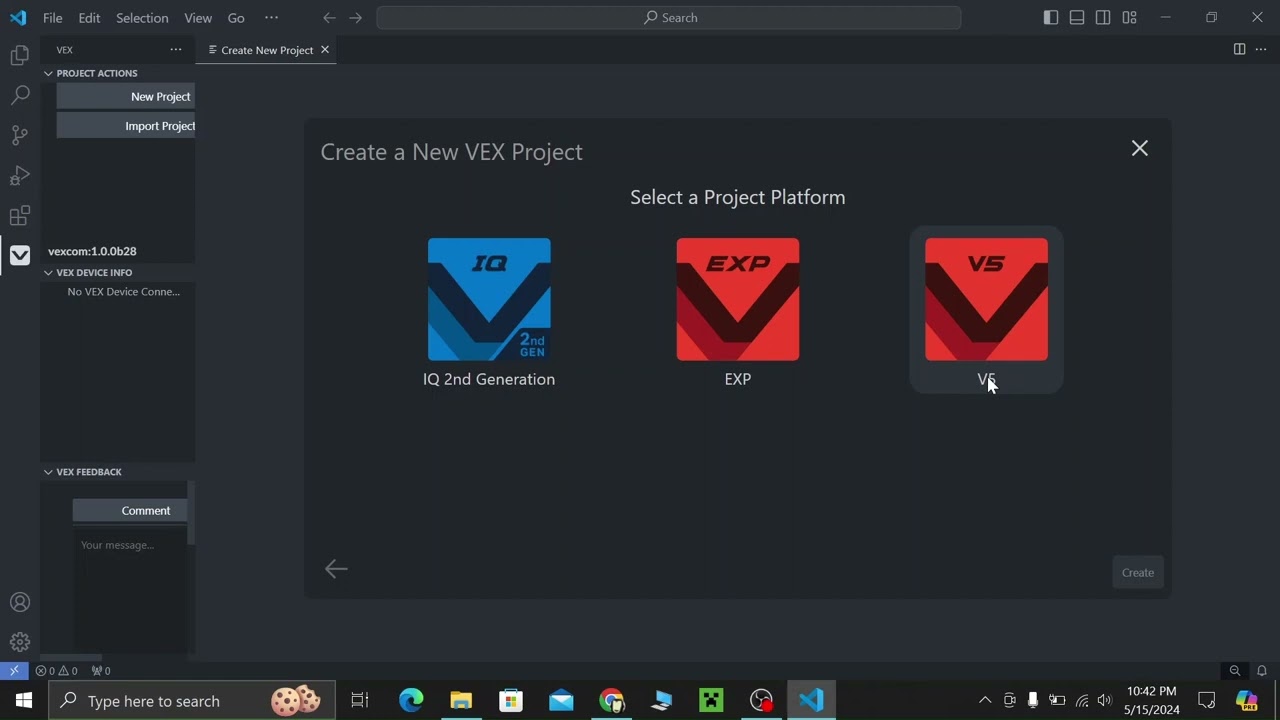 Video tutorial on getting code started for Vex AI