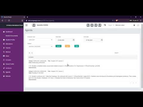 AHIS Tutorials - How to check agenda in parent's portal