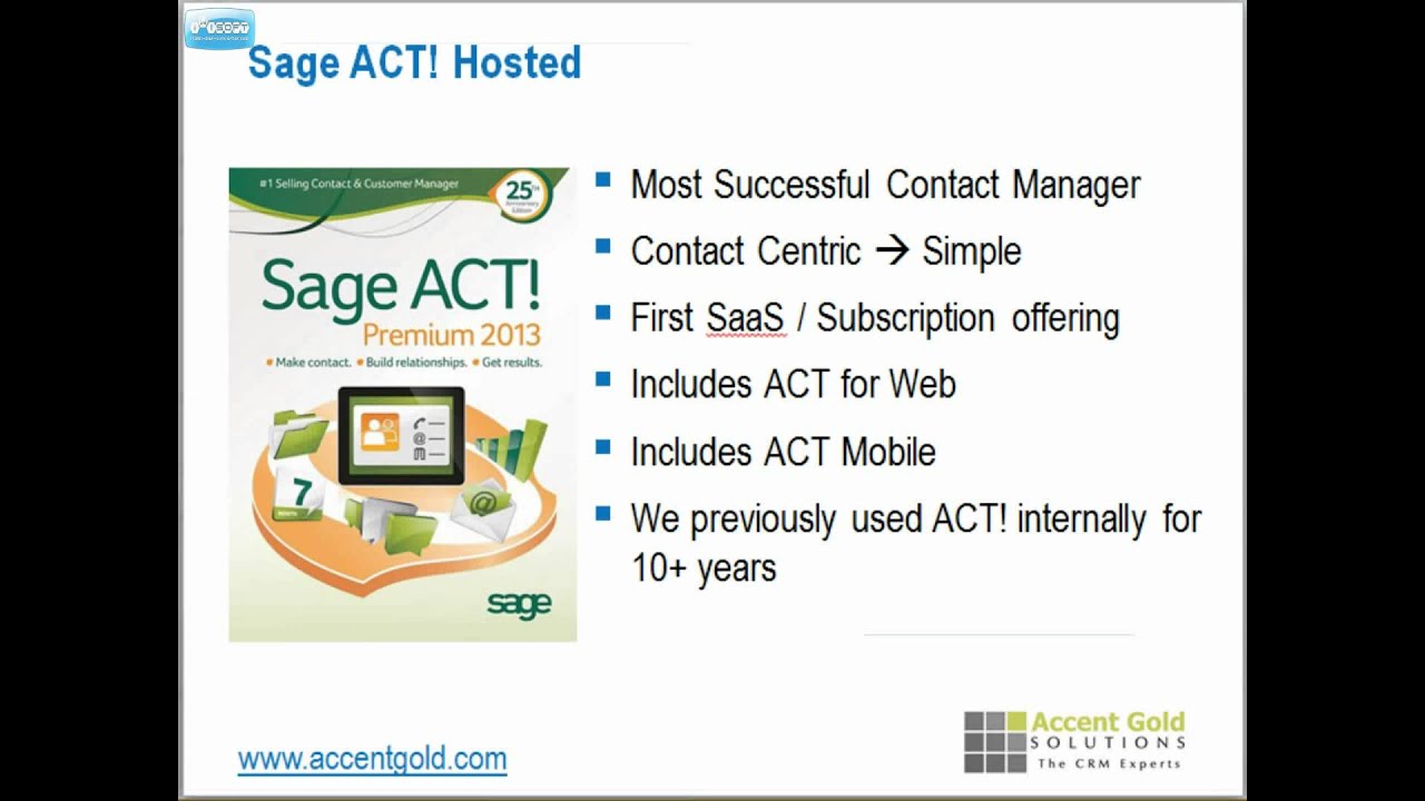 Sage ACT 2013 Upgrade and Update