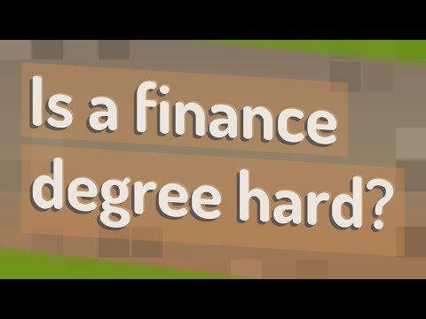Is a finance degree hard?