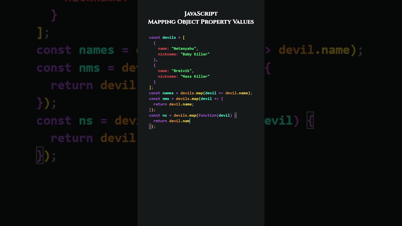 JavaScript: Mapping Object Property Values
