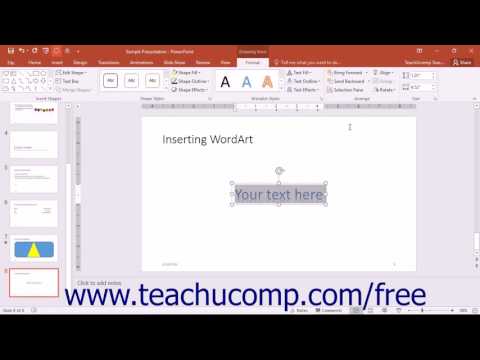 PowerPoint 2016 Tutorial Inserting WordArt Microsoft Training