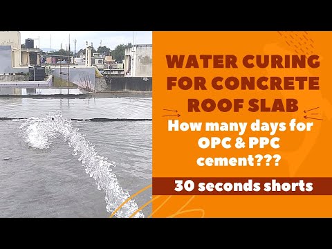 Water curing of concrete roof slab