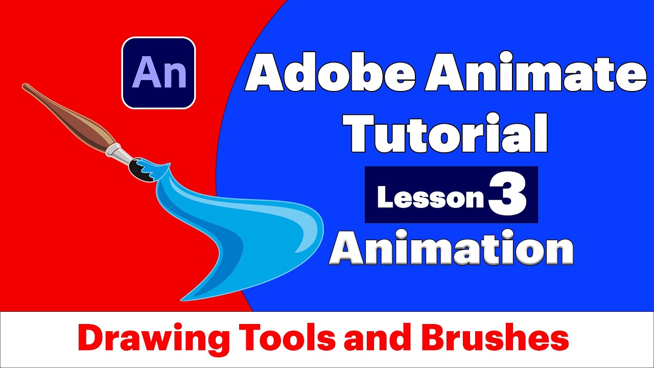 Adobe Animate Tutorial for Beginners (3) - Drawing tools and brushes