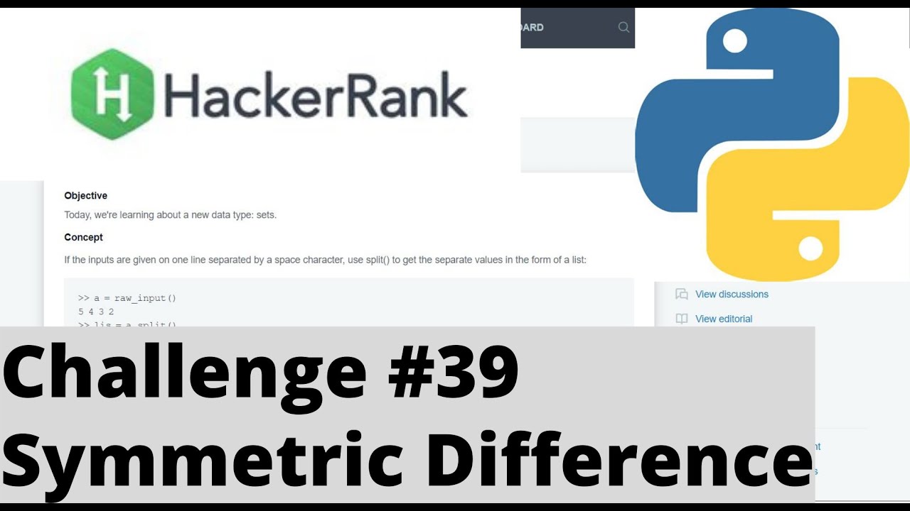 Hackerrank Python | Challenge #39 | Symmetric Difference