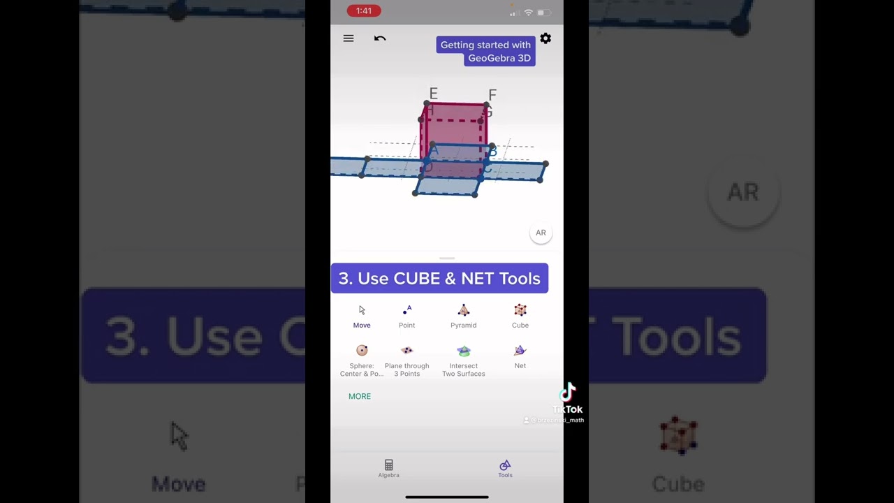 GeoGebra 3D Mini-Tutorial (Part 3): Using CUBE & NET Tools