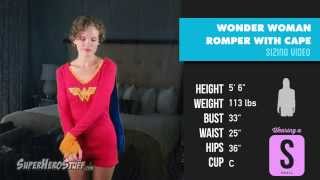 Wonder Woman Romper with Cape Sizing Video
