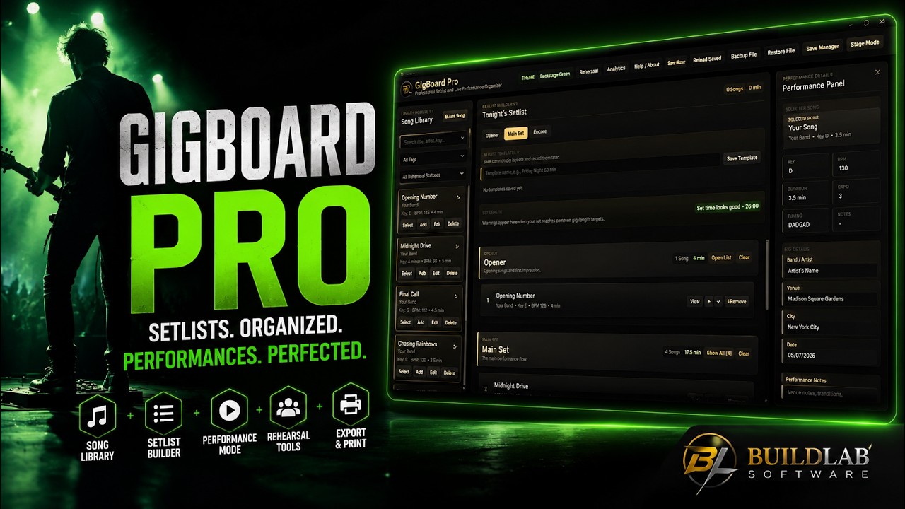 GigBoard Pro – The Ultimate Live Performance Workflow System