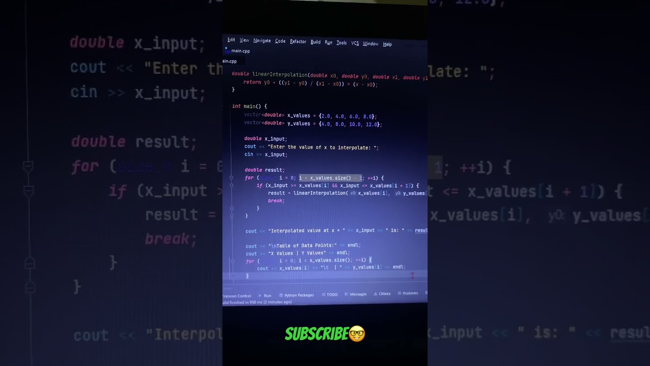 interpolation in c++ IDE dev c++#cppprogramming #codingtime #codinglife