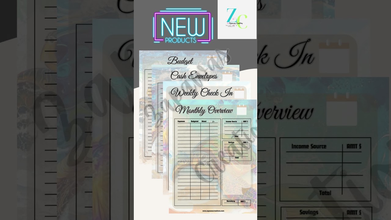 Monthly Budget Cash Saving PDF Bundle | Sea Turtle Theme | Digital Download | Tracker | Printable