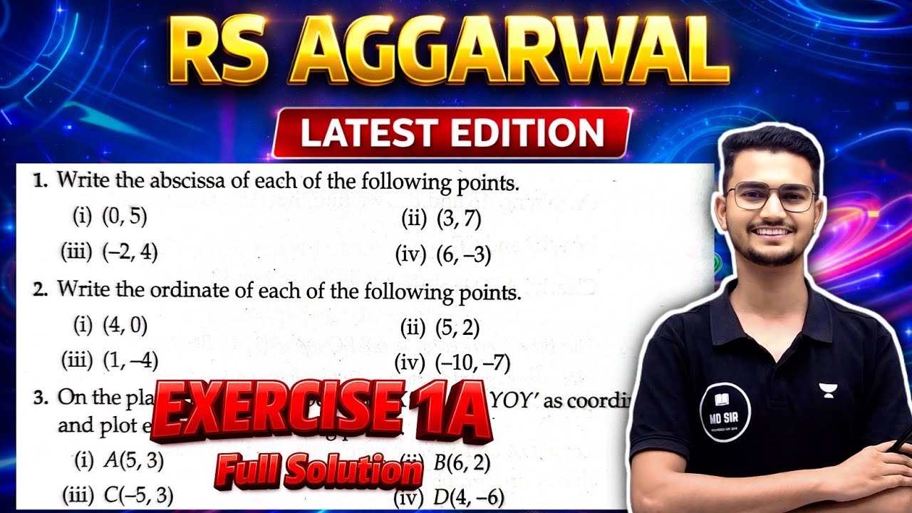 Class 9 Maths | Coordinate Geometry (RS Aggarwal Ex 1A) 🔥 | Full Solution by MD Sir Class 9