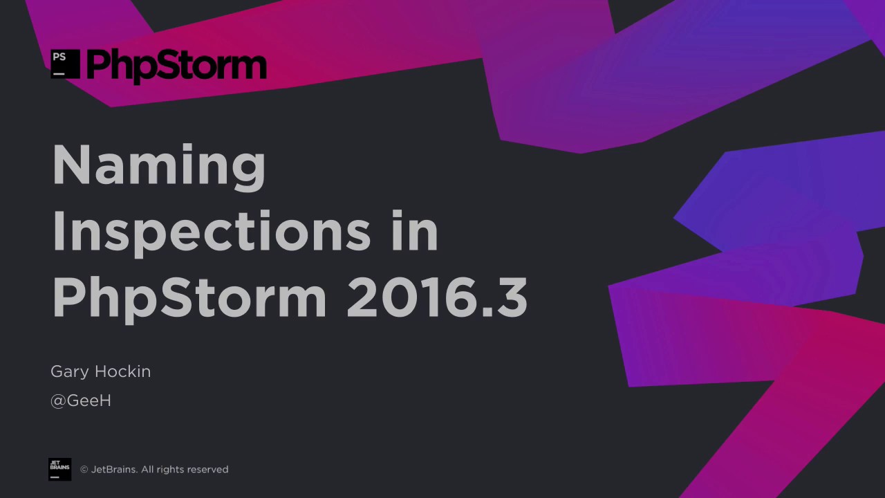Naming Inspections in PhpStorm 2016.3