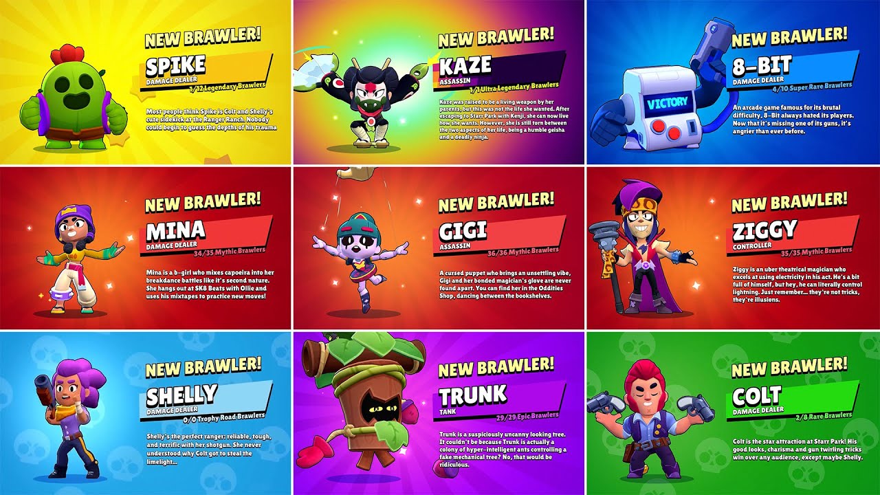 ALL 97 BRAWLER UNLOCK ANIMATIONS | GIGI