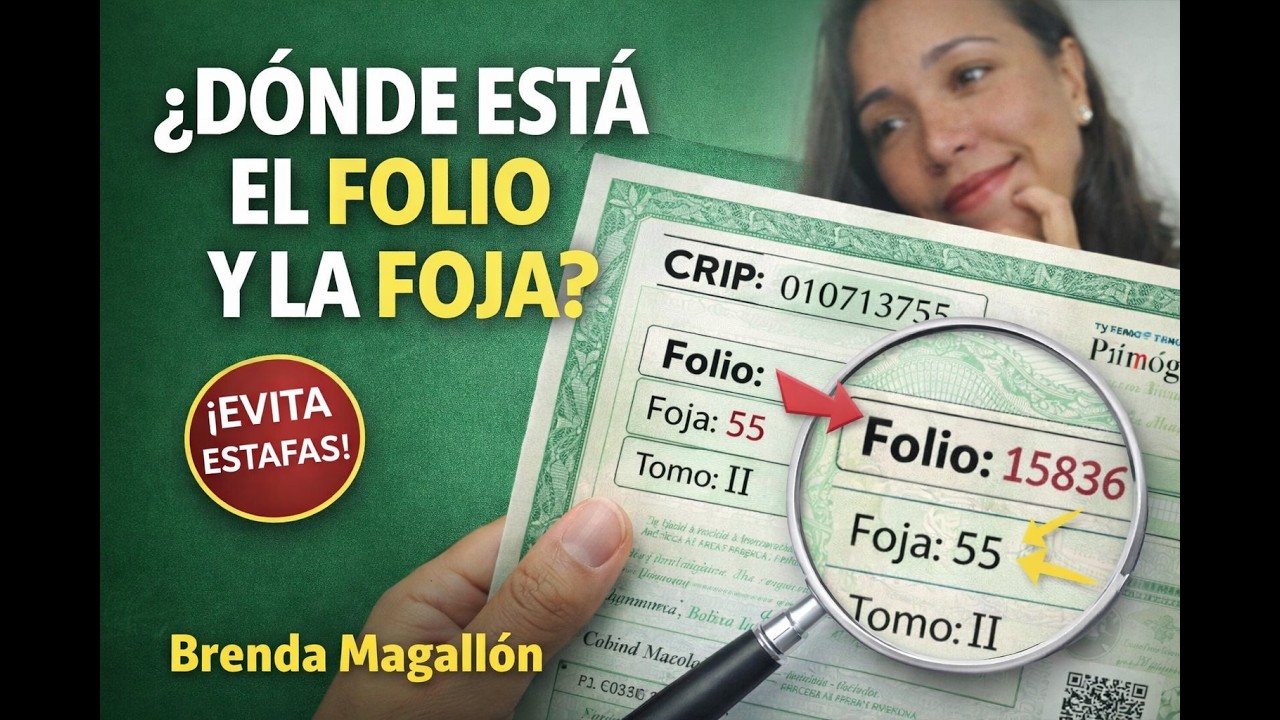 El Secreto del CRIP: ¿Dónde están el folio, foja y tomo en tu acta de nacimiento?