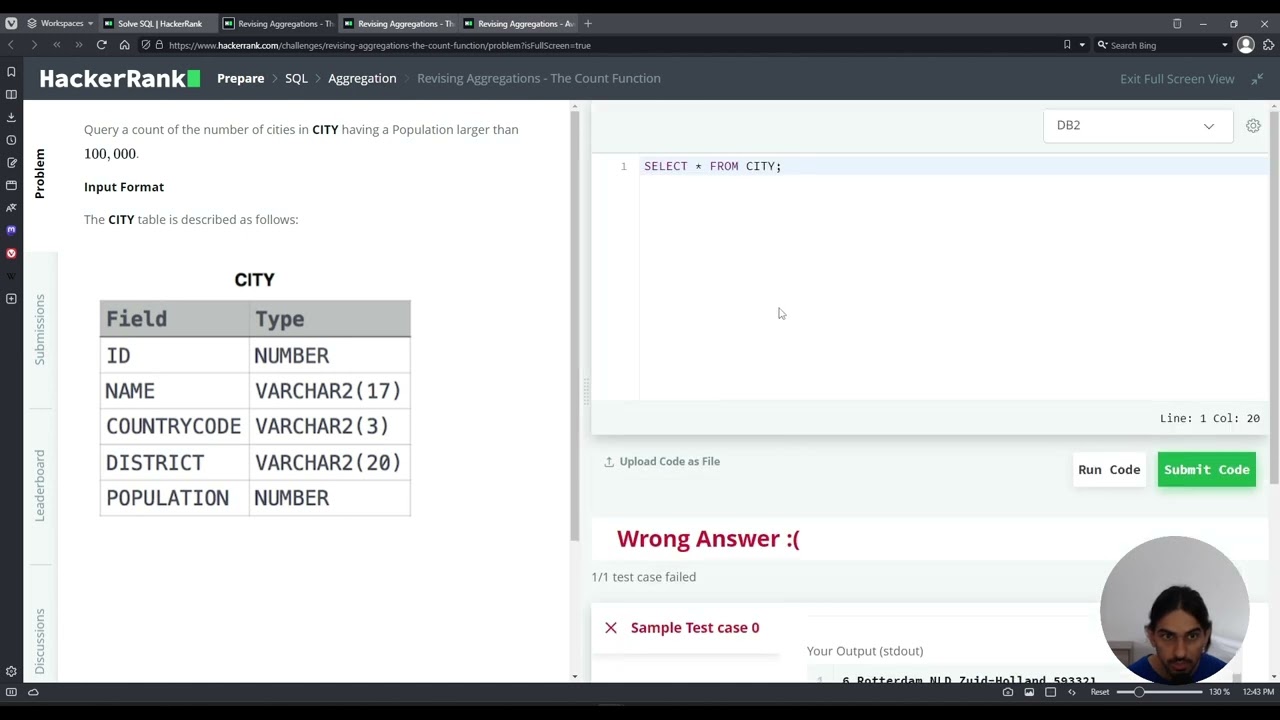 Revising Aggregations - The Count Function | SQL Aggregation | HackerRank Solution