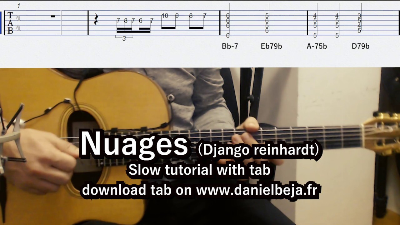Nuages (django) Guitar tutorial with tablatures