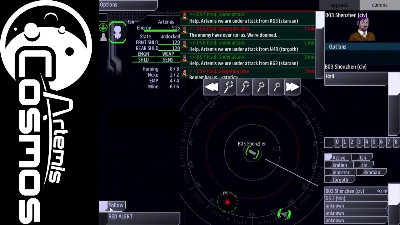 Artemis Cosmos Tutorial: Comms