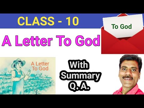 A letter to God class 10 in hindi | First flight cha 1| CBSE 10 English a letter to God most questio