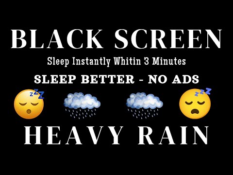 Rain Sounds for Sleeping No Ads Black Screen | Sleep Instantly with Calming Night Rain