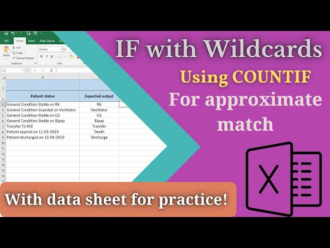 MS Excel Function - IF with Wildcards for approximate match (Using COUNTIF)