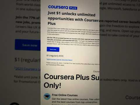 Coursera Plus $1 Subscription Plan Only in 2024