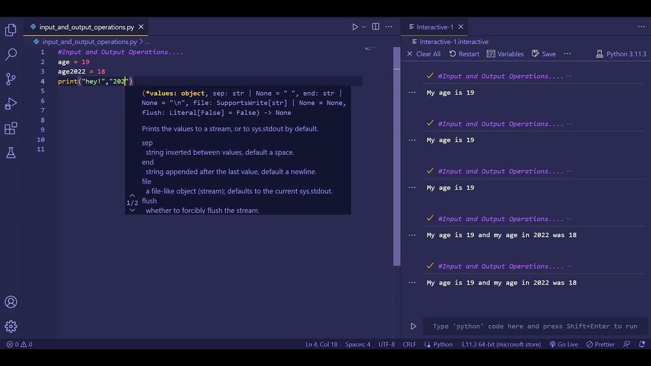 Chapter  1.3 | Input and output operations
