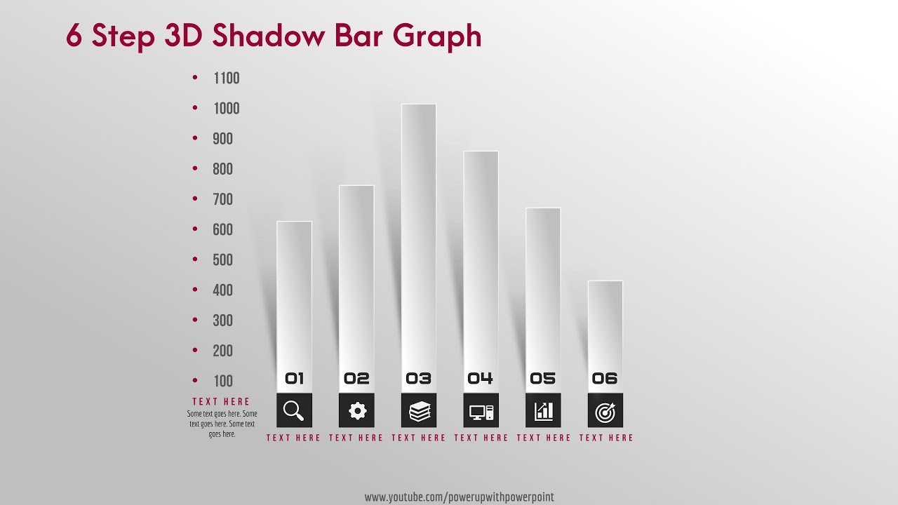 33.Create 6 Step 3D Shadow Bar Graph|Powerpoint Infographics|Graphic design|Free Template