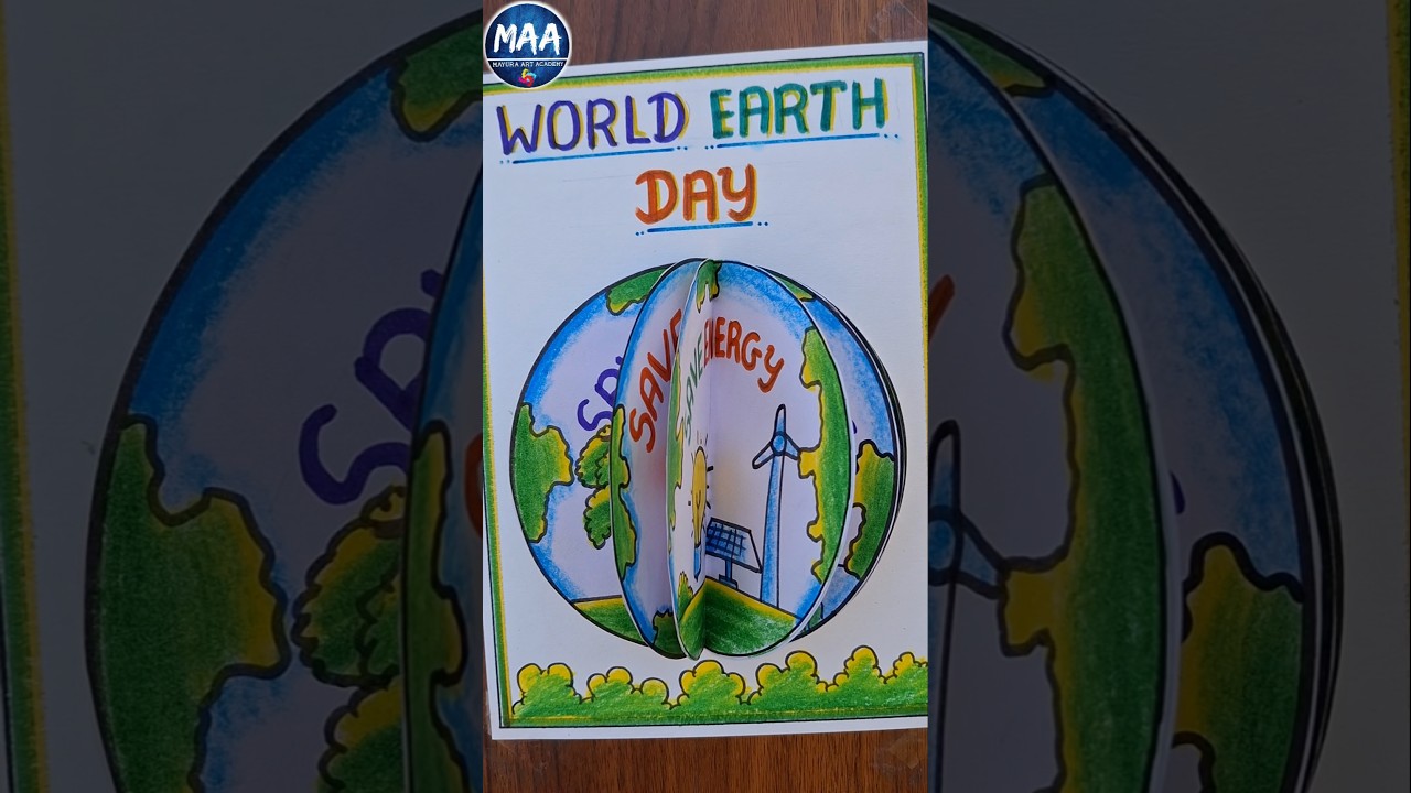 save earth drawing | World Earth Day Drawing | Earth day #shorts #youtubeshorts #short #earth #art