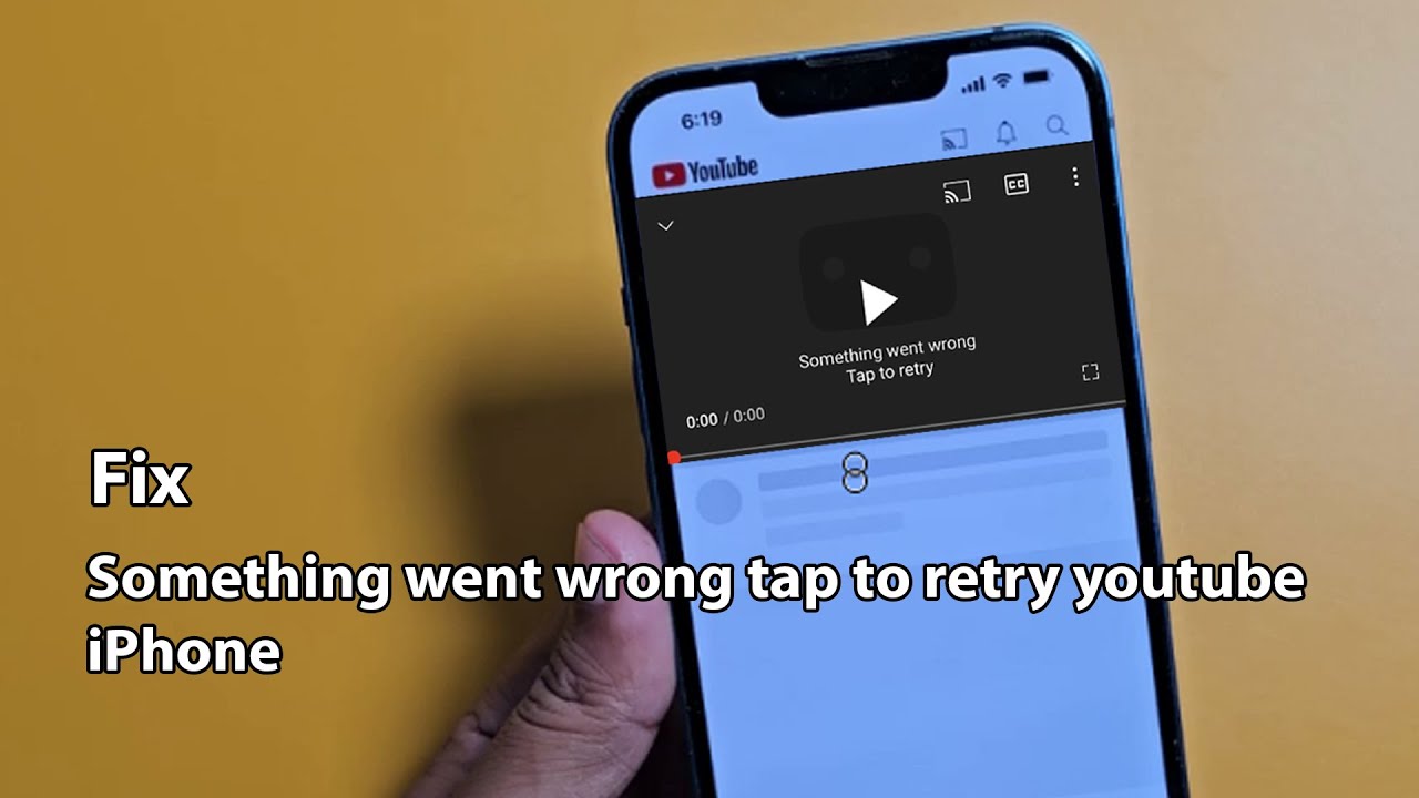 Something went wrong tap to retry youtube iphone