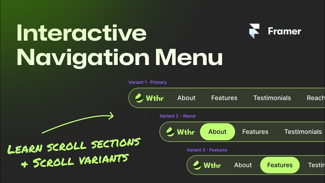 Interactive Navigation Menu in Framer (No-code tutorial)