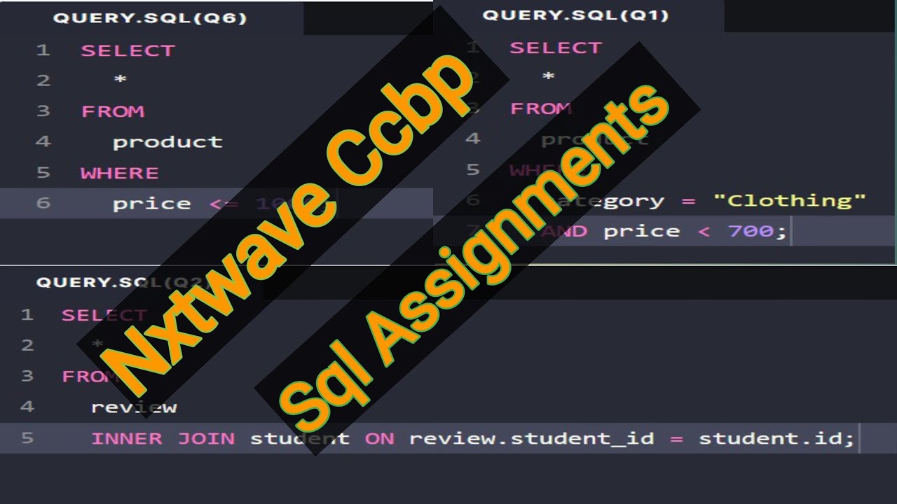 Nxtwave | CCBP | SQL | Assignments #nxtwave