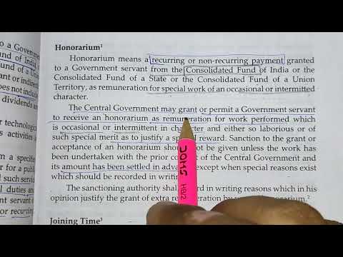 Honorarium,joining time,leave salary