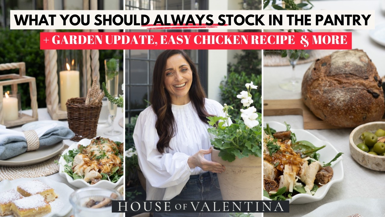 What's new at Williams Sonoma, Quick & easy chicken recipe, stocking up the pantry, a garden update!