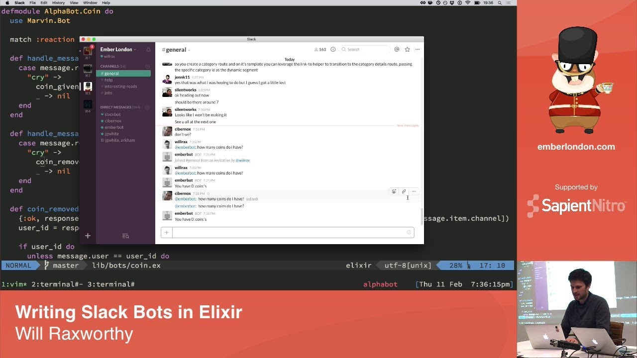 Writing Slack bots in Elixir, by Will Raxworthy @ Ember London