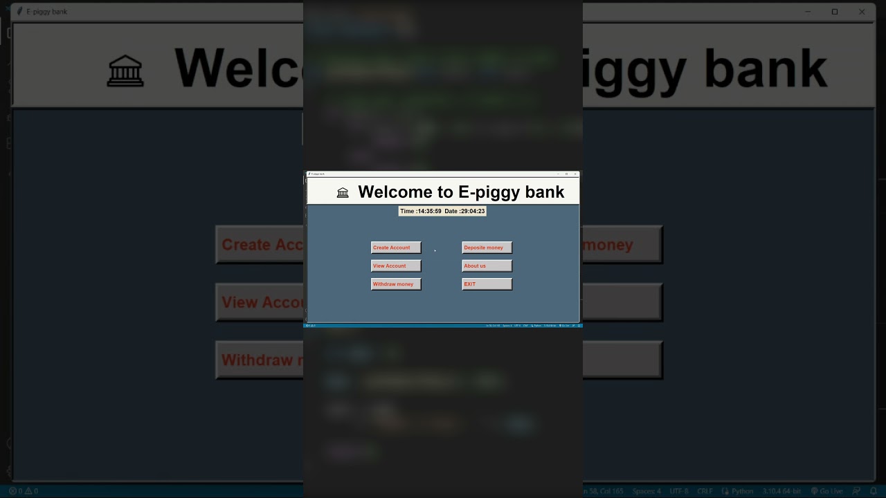 Bank managenment system using python & sqlite3