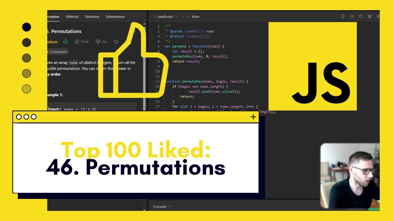 Mastering Permutations in JavaScript: Recursion in Action! | LeetCode 46. Permutations
