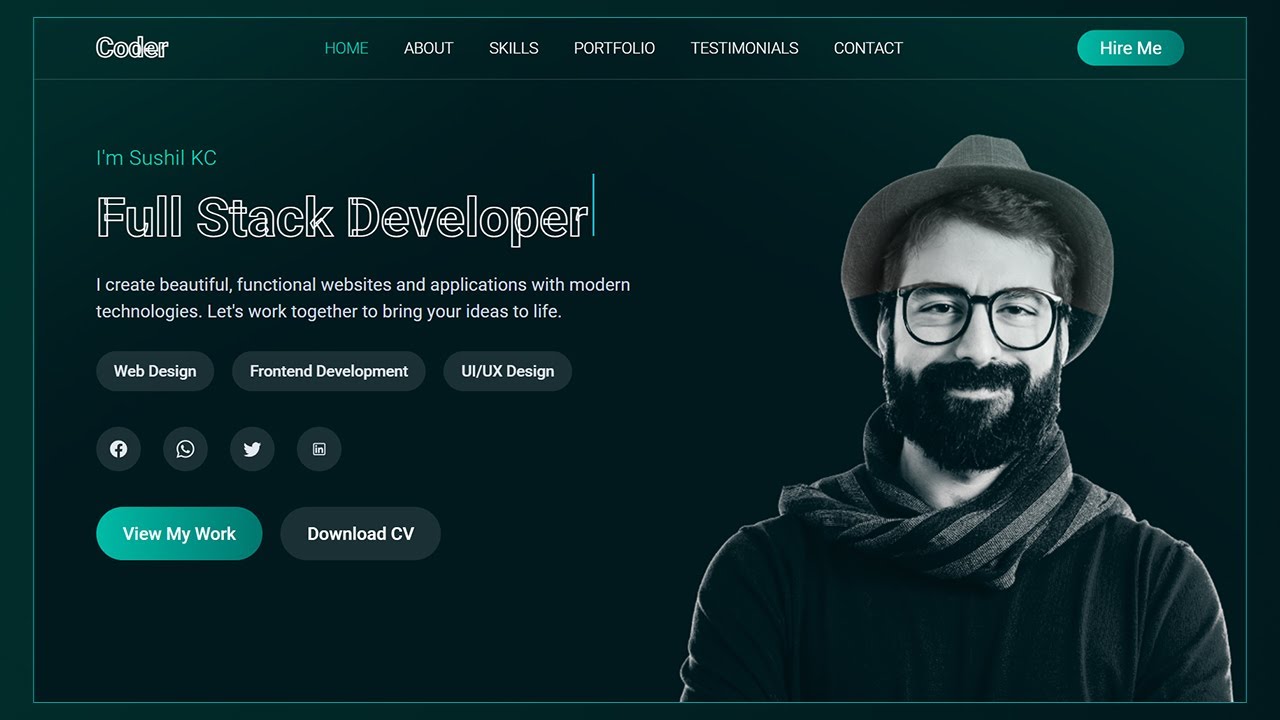 Build a Stunning Portfolio Website with React + Tailwind CSS + Vite | Step-by-Step Tutorial