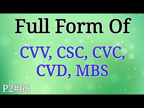 Full Form of CVV, CSC, CVC, CVD, MBS in Banking | Full Form GK in Hindi | Mahipal Rajput