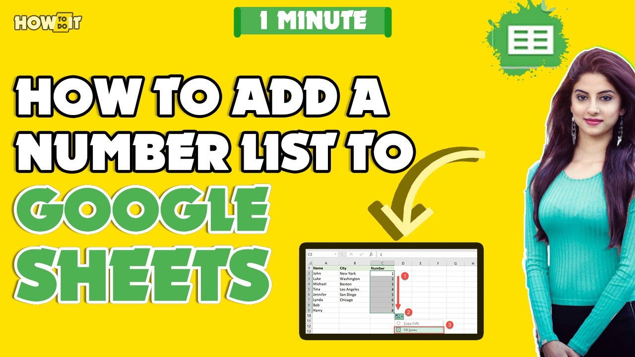 How to add a number list to google sheets 2024 | Skill Wave