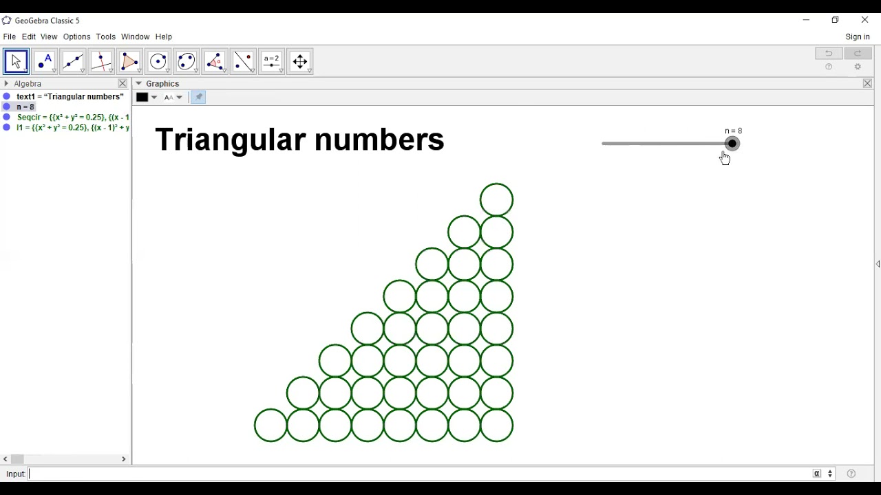 Topic-6: Triangular numbers using Sequence command