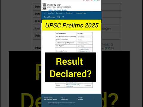 UPSC Pre Result 😱🥳 #upsc #prelims #result #cutoff #2025 #motivaton #study #ias #ips #ras #exams #pcs