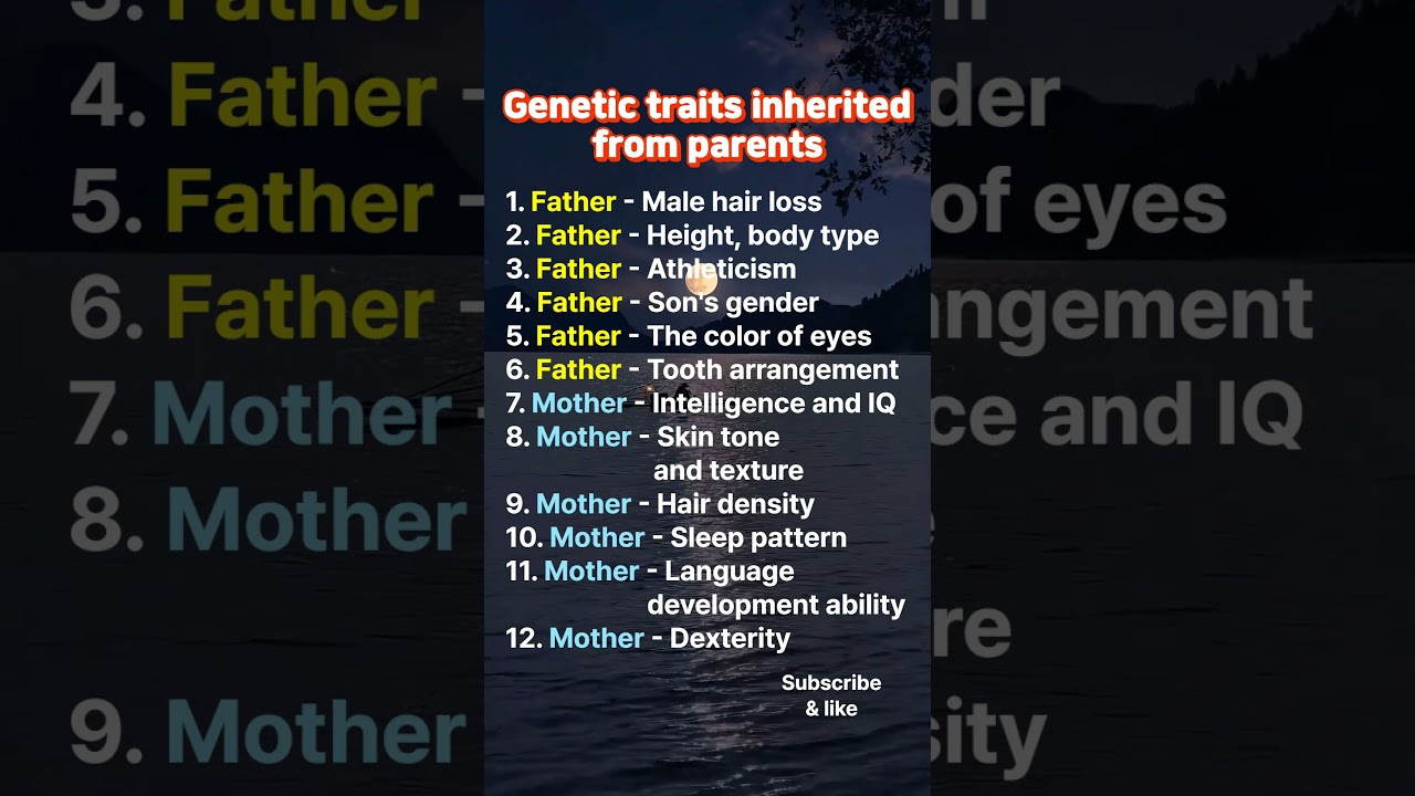 Genetic traits inherited from parents