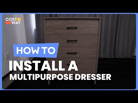 How to Install the Modern 5-Drawer Multipurpose Chest Dresser with Metal Handles | HV10328 #costway