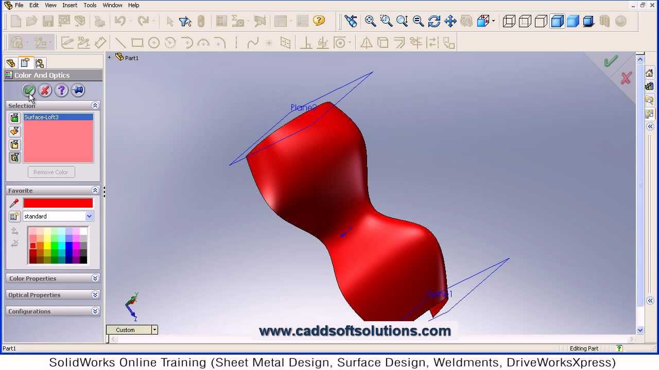 SolidWorks Surface Loft Tutorial | SolidWorks Surface Modeling Tutorial