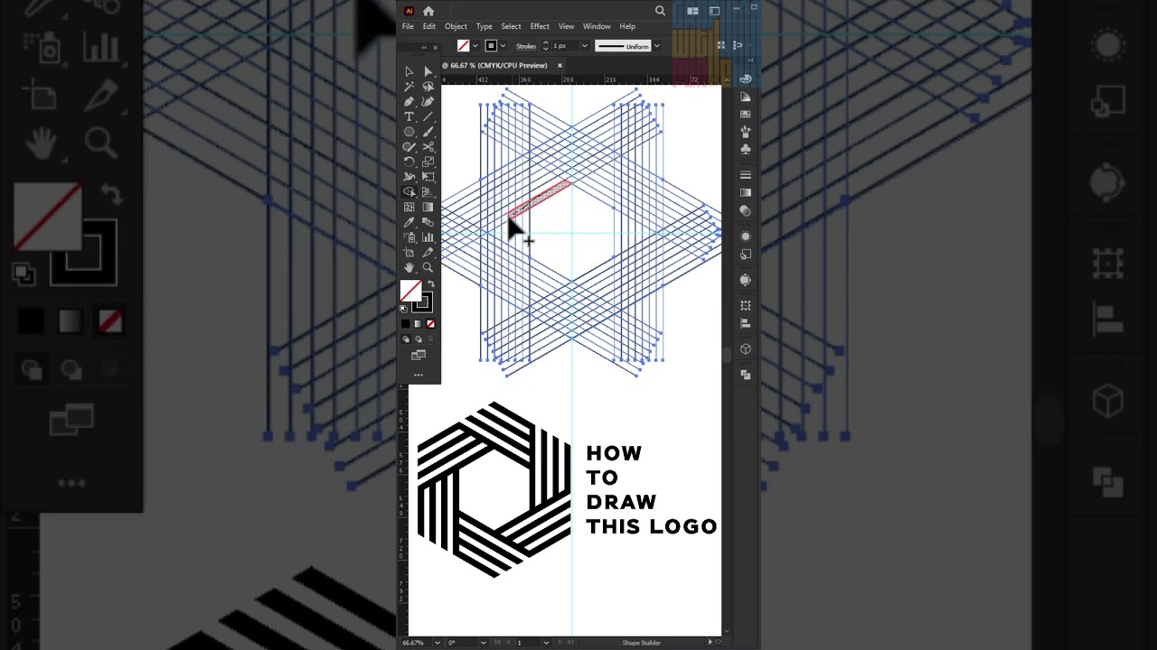 Line Hexagon Logo Design in Adobe Illustrator Tutorial