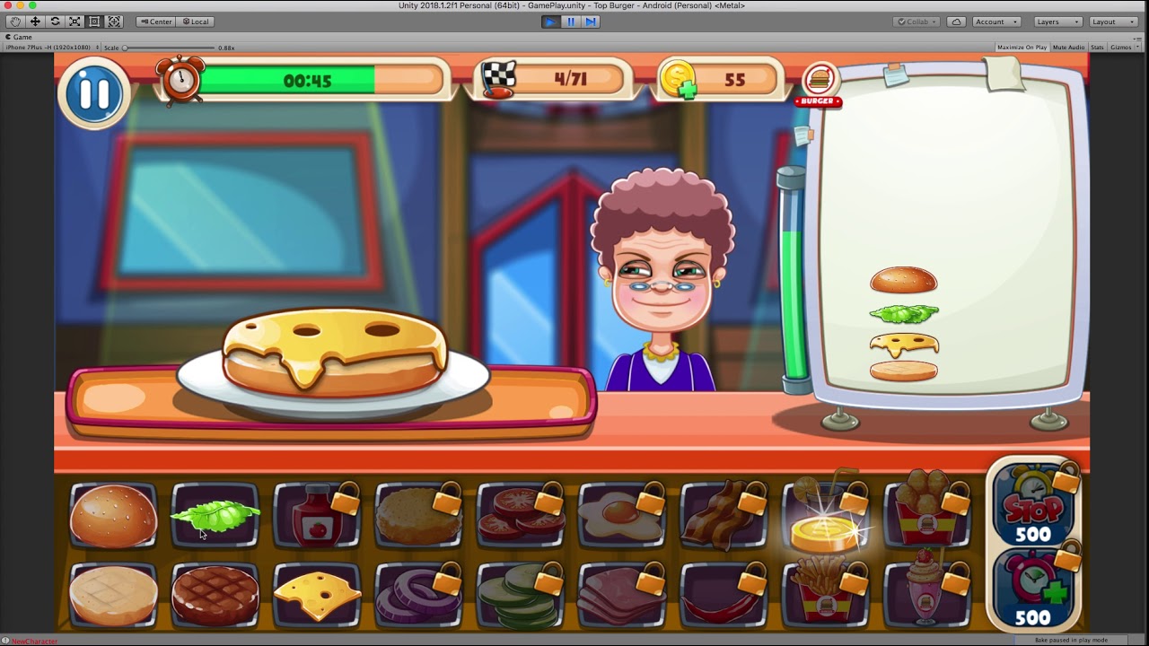 Top Burger Source code game unity - Free source code unity