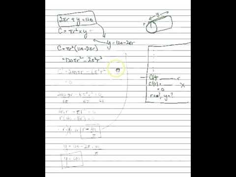 Find maximum volume of cylinder – Year 12 ATAR Mathematics Methods