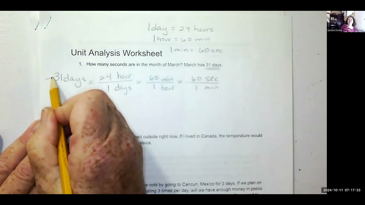 Unit Analysis Worksheet: Problems 1 & 2